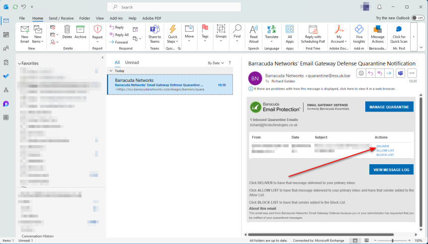 Fox Technologies Training & Infromation Portal - How to Release a Quarantined Email from Your ...